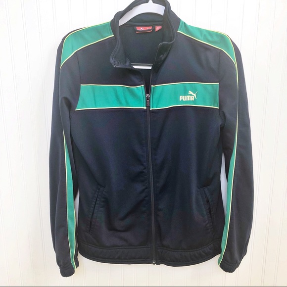Puma | Jackets & Coats | Puma Navy Green Zipup Trackworkout Jacket L ...